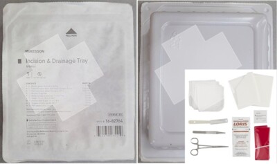 McKesson Incision and Drainage Procedure Tray Kit Pack IDP 16-82764 ...