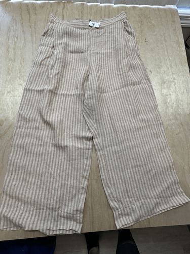 Madewell Linen Pants Striped 16 Elastic Waist NWTs Wide Leg | eBay