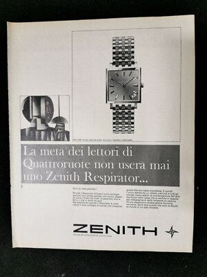 3 ZENITH watches italian vintage ad pages Zenith Respirator 1968 Zenith ...