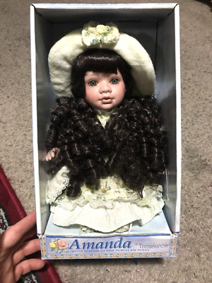RARE 2001 AMANDA BY TIMELESS TREASURES FINE PORCELAIN DOLL NIB Blue ...