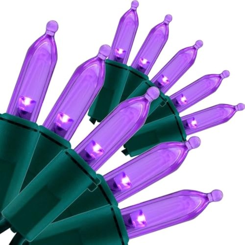 Purple led christmas lights 200 count 50 ft, pack of 2 strands 25 ft 1 ...