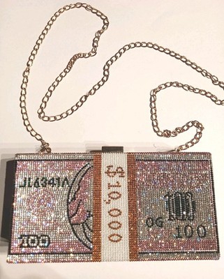 Vintage Pink Money Stack Crystal Clutch Purse ( See Description ) | eBay