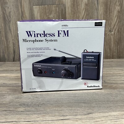 RADIO SHACK wireless FM microphone system 49MHz - clip on mic - crystal ...