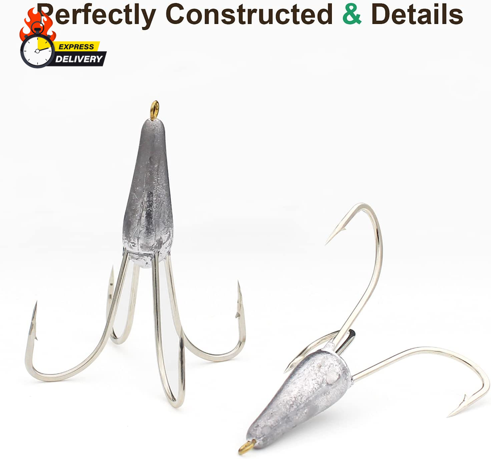 Snagging Hooks Snagging Weighted Treble Hooks Large Fishing Hooks ...
