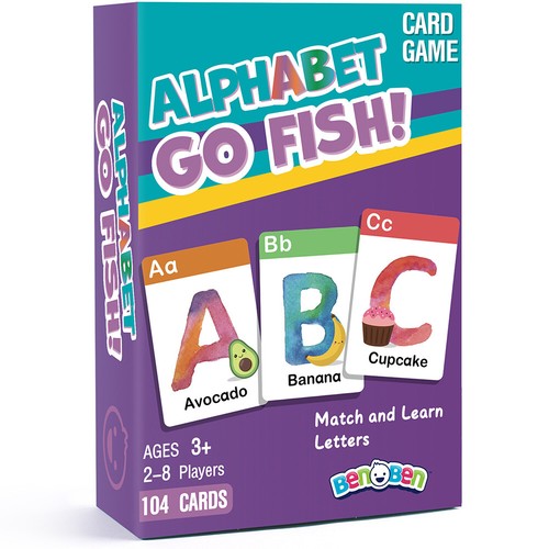 Kids Card Games ABC Go Fish Flash Cards Children Early Education ...