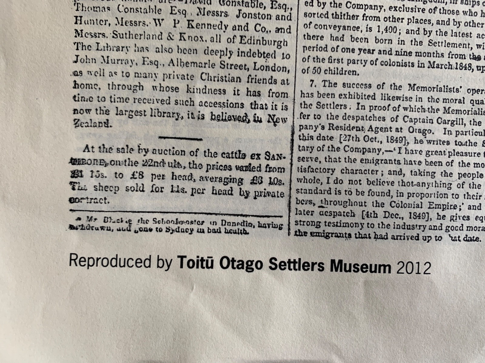 the Otago Witness newspaper feb 8 1851. Reproduction | eBay