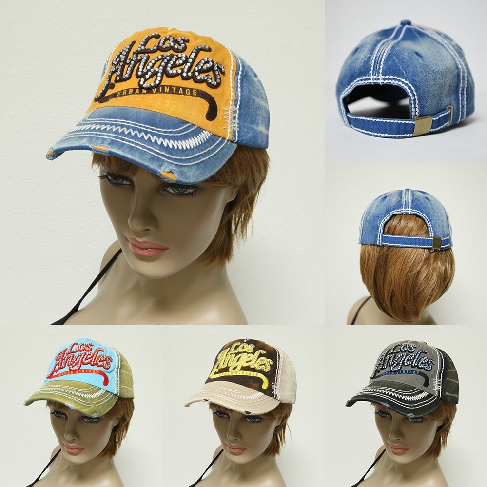 Urban Vintage Los Angeles Rhinestone Studded Cap Hat Baseball Caps ...
