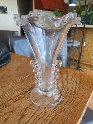 Imperial Candlewick Vase Crimped Beaded Rim & Sides Imperial Glass | eBay