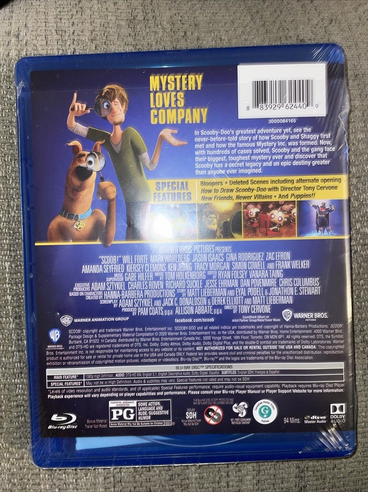 Brand New & Sealed Scoob! (Blu-ray, 2020) Scooby Doo Reboot | eBay
