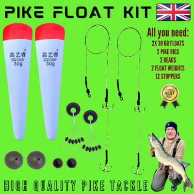 Pike Fishing Deadbait Float Kit - Pike RIG, Float - ALL YOU NEED! XXL ...
