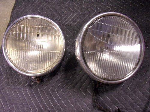 1930-1931 Ford Model A Headlights Pair Stainless Head Lamp Twolite Lens ...