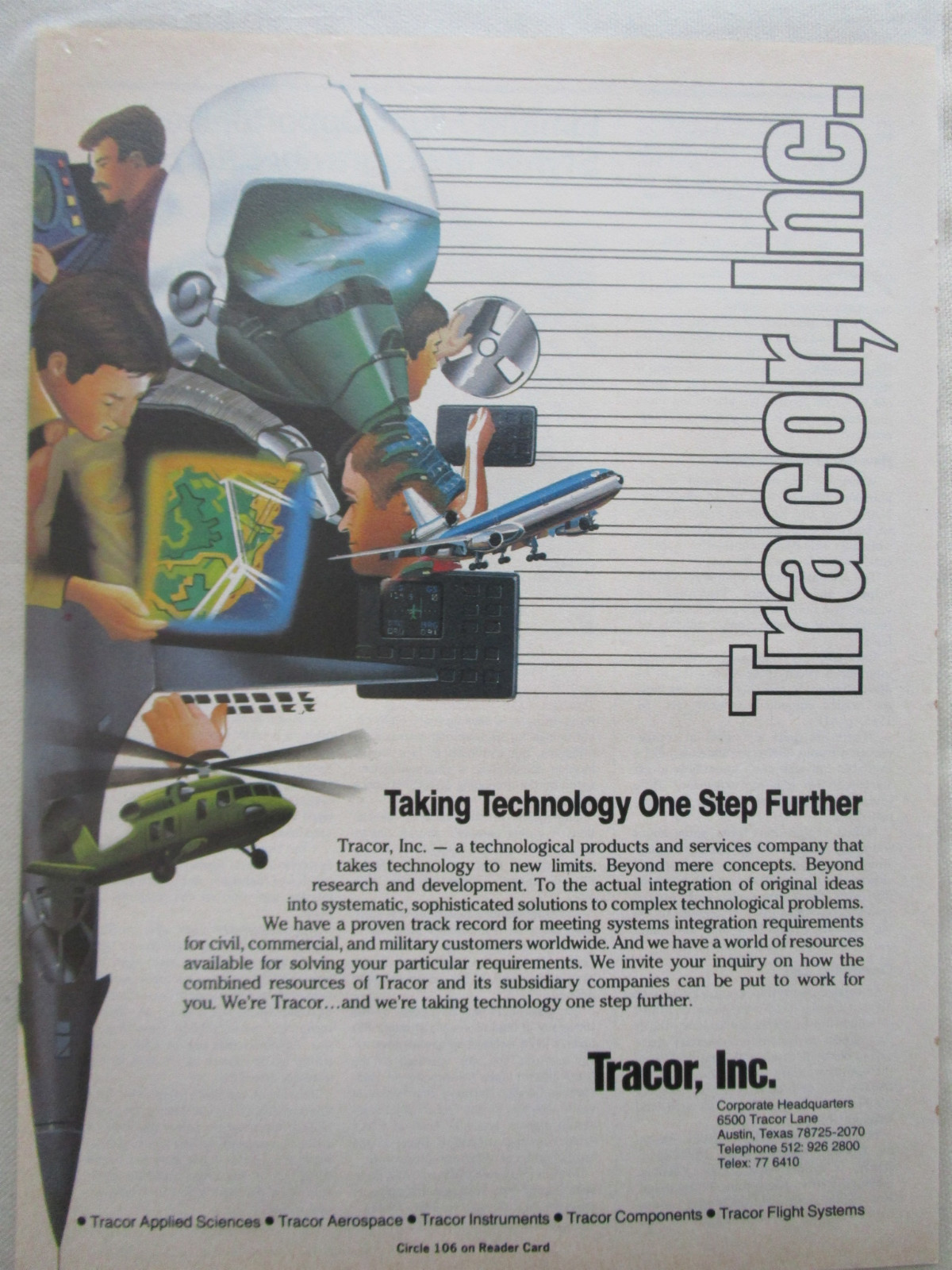6/1986 PUB TRACOR INC AUSTIN AEROSPACE INSTRUMENTS COMPONENTS FLIGHT ...