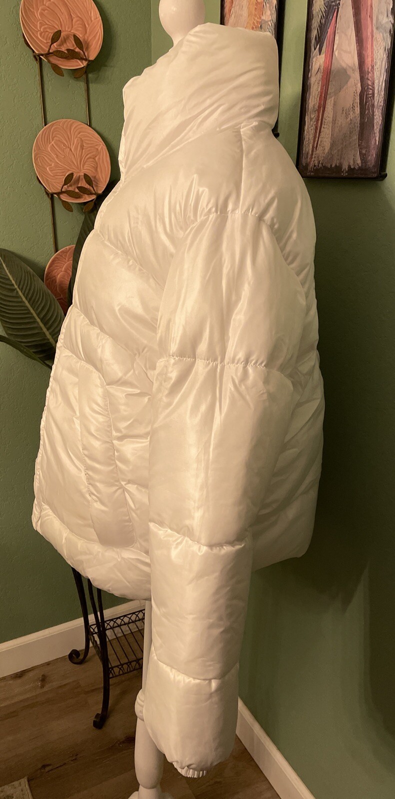 MOREMONEY MORELOVE LIGHT NINJA PUFFER WHITE JACKET MEDIUM HOODED | eBay