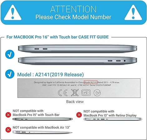 MacBook Pro 16 Inch Case A2141 Release 2020 2019 Plastic Hard S ...