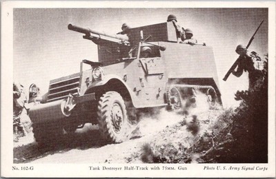 WWII 1940s U.S. ARMY SIGNAL CORPS Military Postcard "Tank Destroyer ...