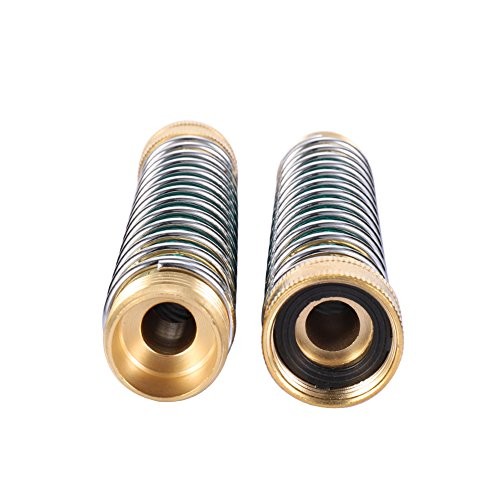 Garden Hose Coiled Spring Protector with Solid Brass Faucet Hoses ...