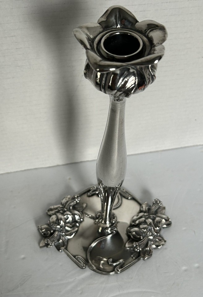 Stunning Antique 1904 Art Nouveau Silverplate Candlestick Meriden ...