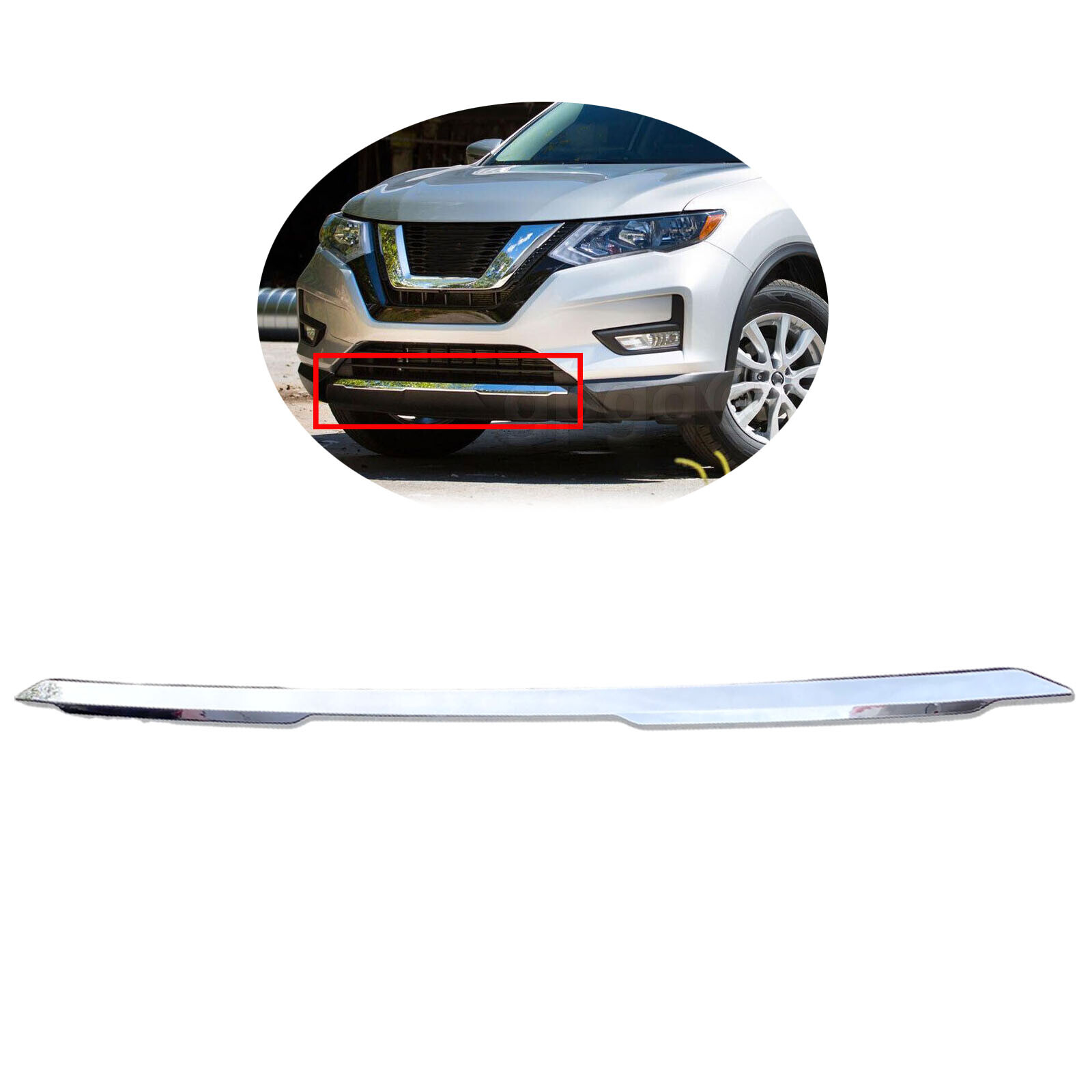 Front Bumper Chrome Molding Trim Fit for Nissan Rogue 2017 2019 2020 ...