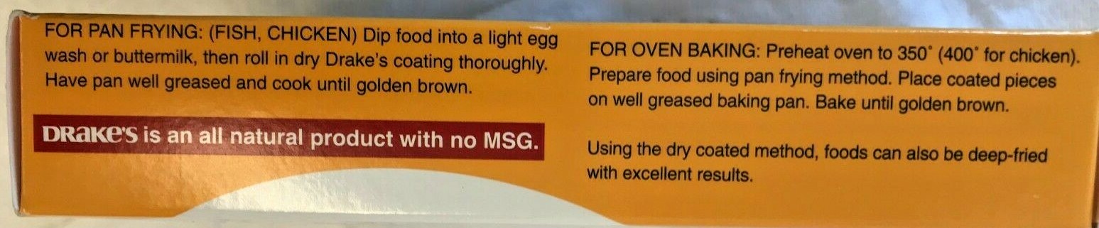 Drake's Crispy Fry Mix Lot of 2 - 10 oz Breading & Coating Mix | eBay