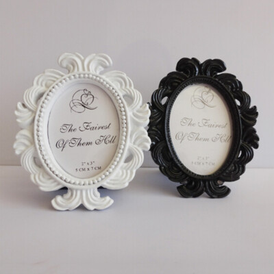 Retro Oval Vintage Resin Small Photo Picture Frame Wedding Home Table ...