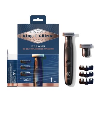 Gillette King C. Style Master Tondeuse à Barbe Rasoir Rechargeable + 1 ...