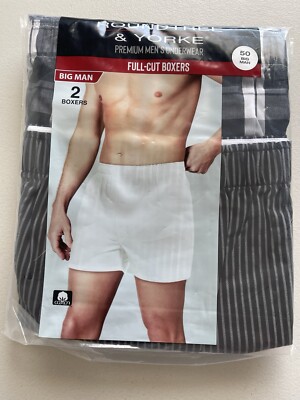 Roundtree & Yorke Mens Full Cut Boxers Multicolor Two Pairs Size 50 NEW ...
