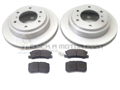 REAR 2 BRAKE DISCS & PADS SET FOR MITSUBISHI SHOGUN 3.2 DI-D DIESEL ...