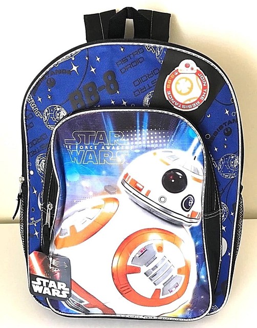 Disney Star Wars Bb8 16" Backpack Book Bag School Travel Blue Droid for ...
