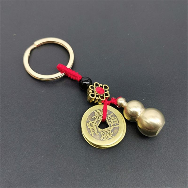 Lucky for Key Chain for w/ Antique Coins Solid Brass Keychain Chinese ...