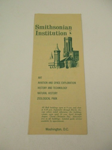 Vintage 1967 Smithsonian Institution Washington DC Travel Brochure ...