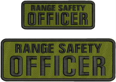 RANGE SAFETY OFFICER EMBROIDERY PATCH 3X8 & 2X5 HOOK ON BACK OD GREEN ...