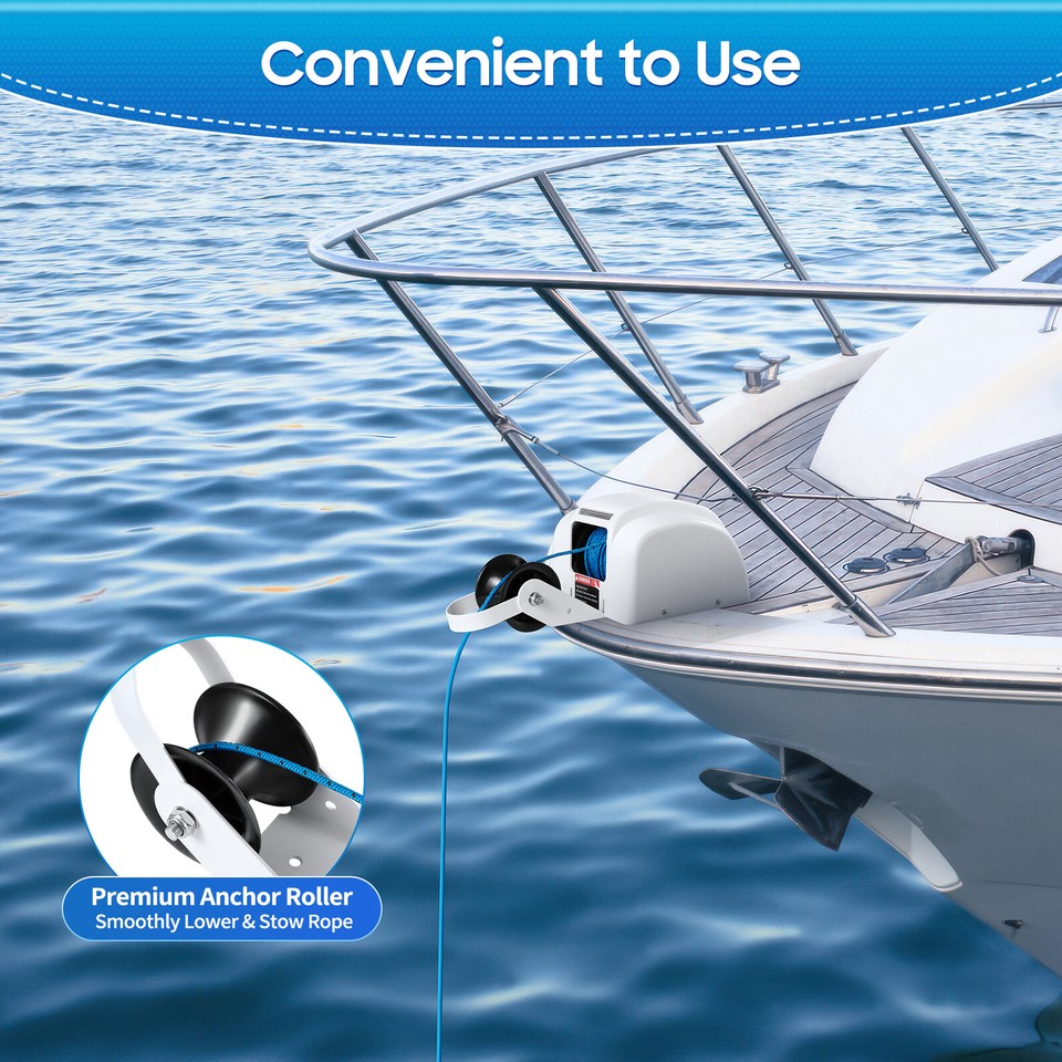 Saltwater Boat Electric Windlass Anchor Winch Marine with Wireless ...