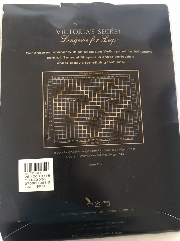Victoria's Secret Sensual Shapers Silky Sheer Pantyhose Buff Small ...