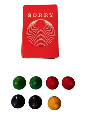 Vintage Sorry Board Game Parker Brothers Replacement Game Pieces Cards ...