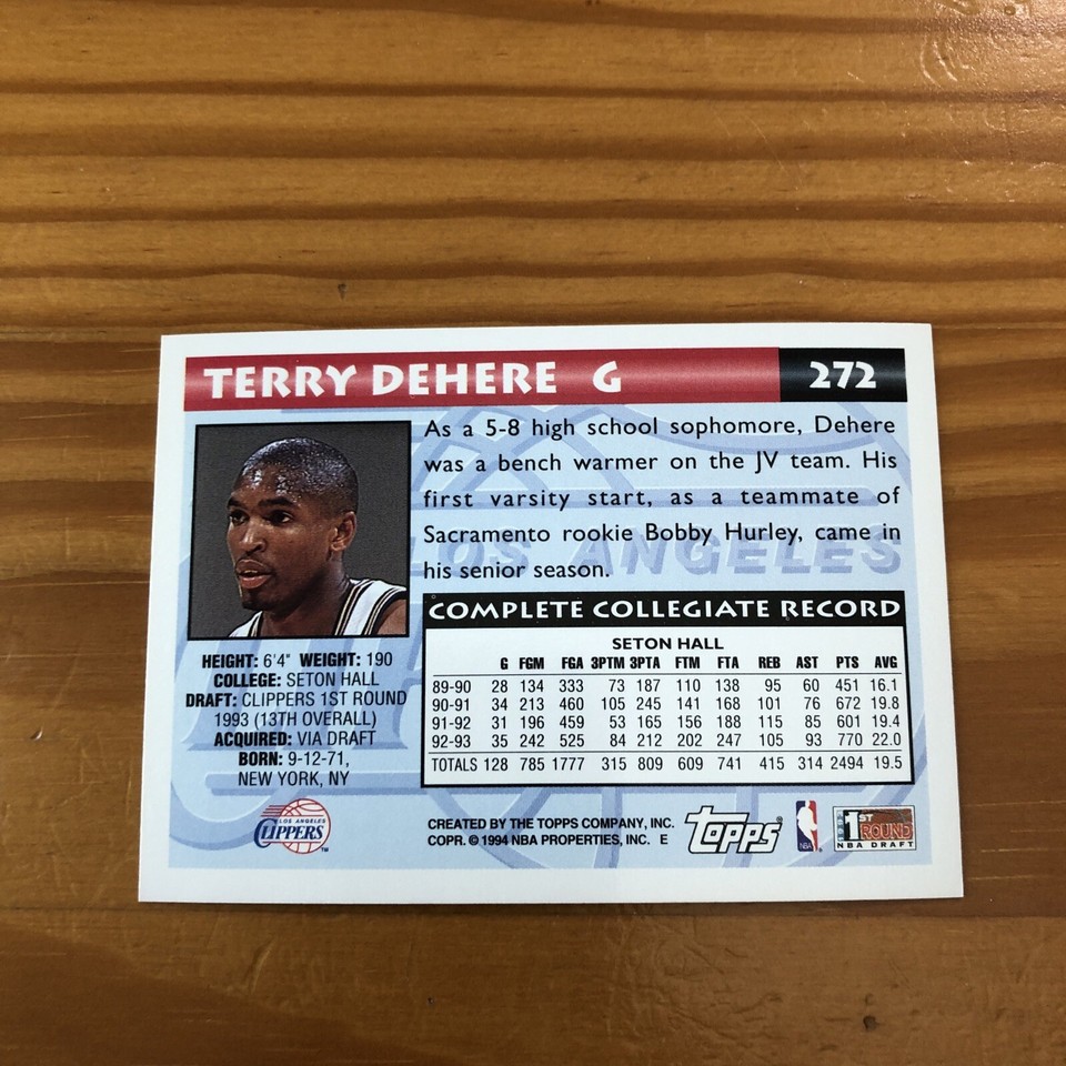 1993-94 Topps Basketball #272 Terry Dehere RC | eBay
