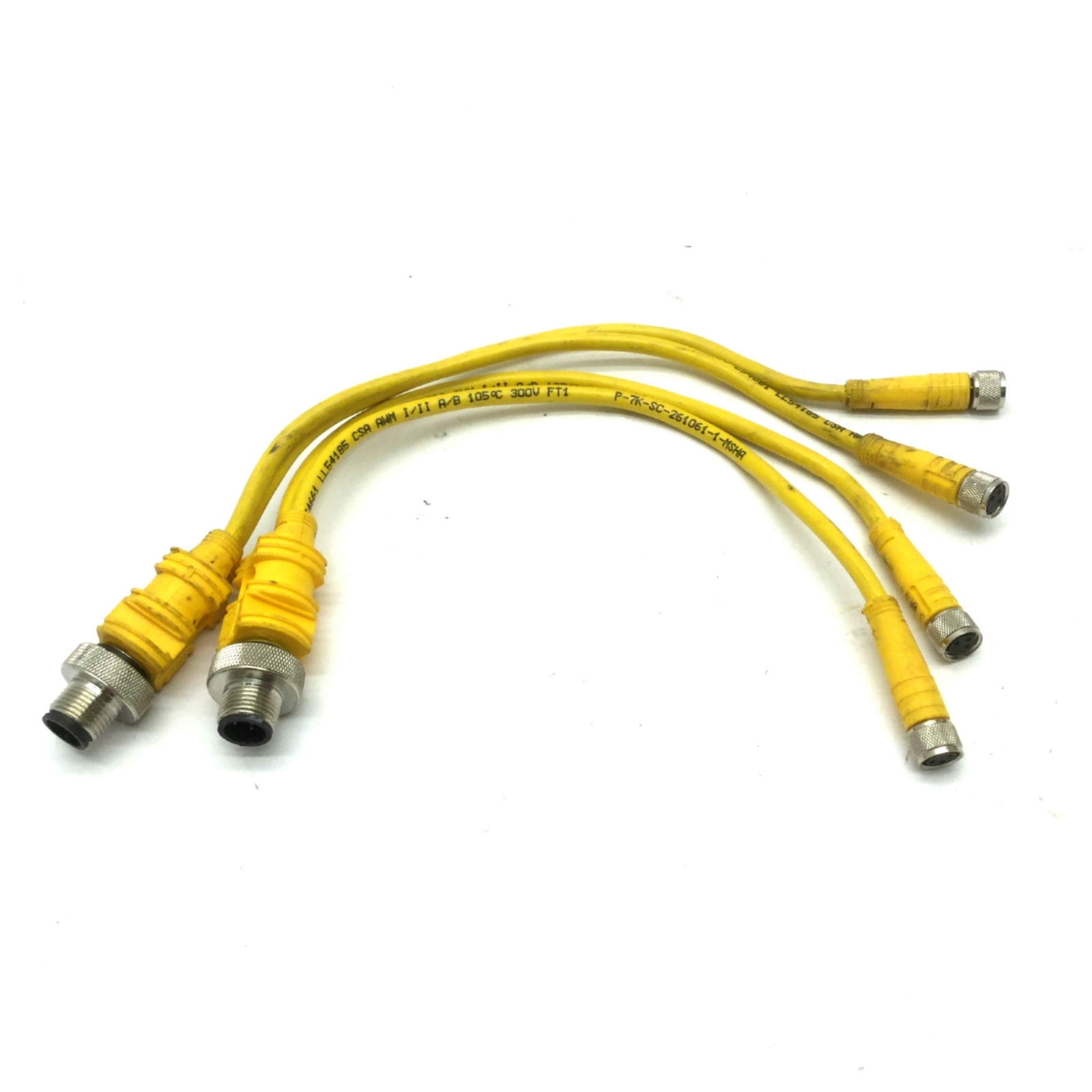 Lot of 2 Turck VBRS 4-2PKG 3M-0.2/0.2/S651 Cable Splitter M12 4-Pin to ...