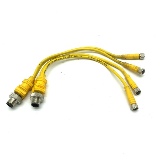 Lot of 2 Turck VBRS 4-2PKG 3M-0.2/0.2/S651 Cable Splitter M12 4-Pin to ...
