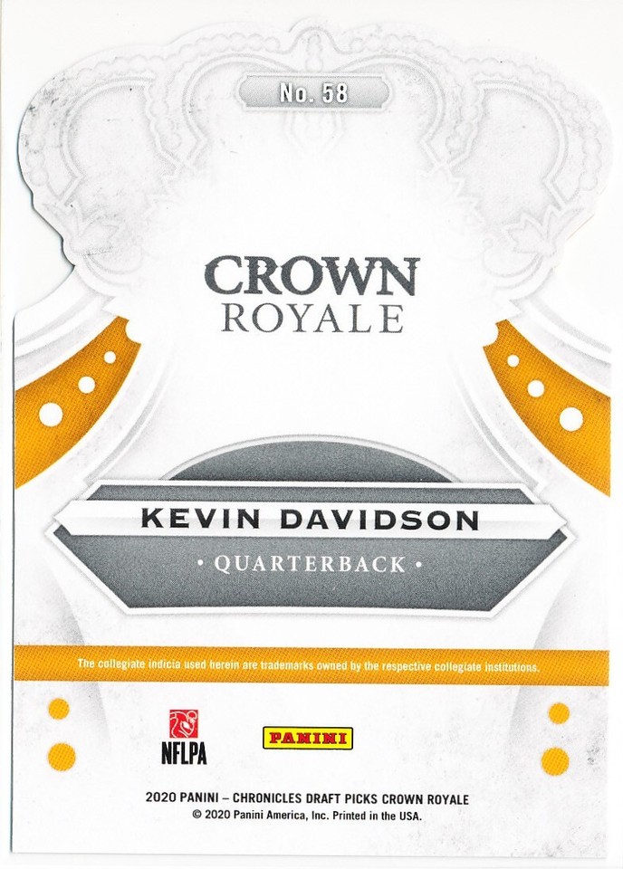 2020 Chronicles Draft Picks Kevin Davidson Crown Royale #58 Princeton ...