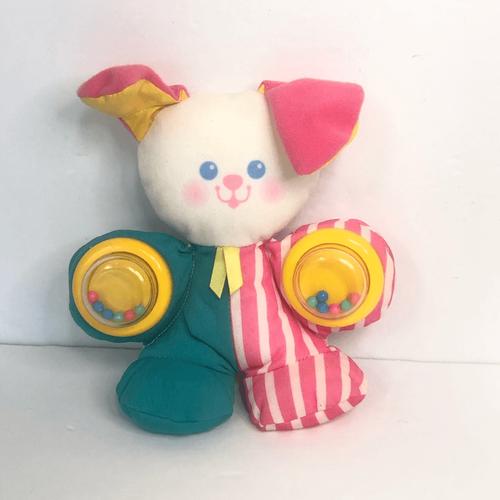 fisher price patty cake puppy dog 1994 vintage rattle plush toy doll ...