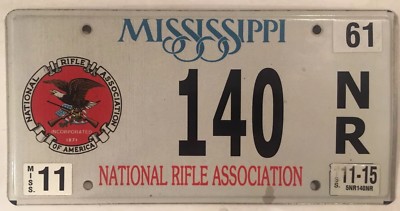 NRA NATIONAL RIFLE ASSOCIATION license plate Bear Arms Gun Hunter Hunt ...