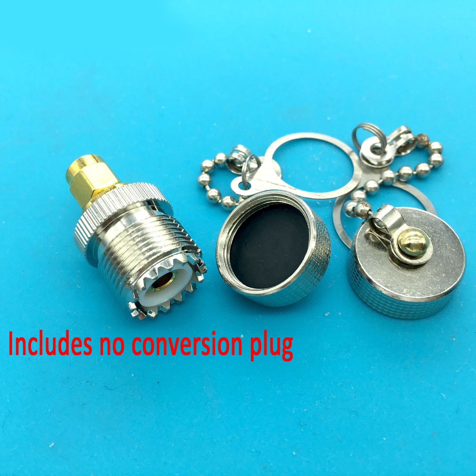 10x metal Screw-on Protective Dust Cover Caps chain for N-Female UHF ...