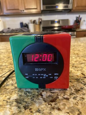 D530 Vtg 1990s GPX Gran Prix ALARM RADIO CLOCK rubiks simon Multi-Color ...