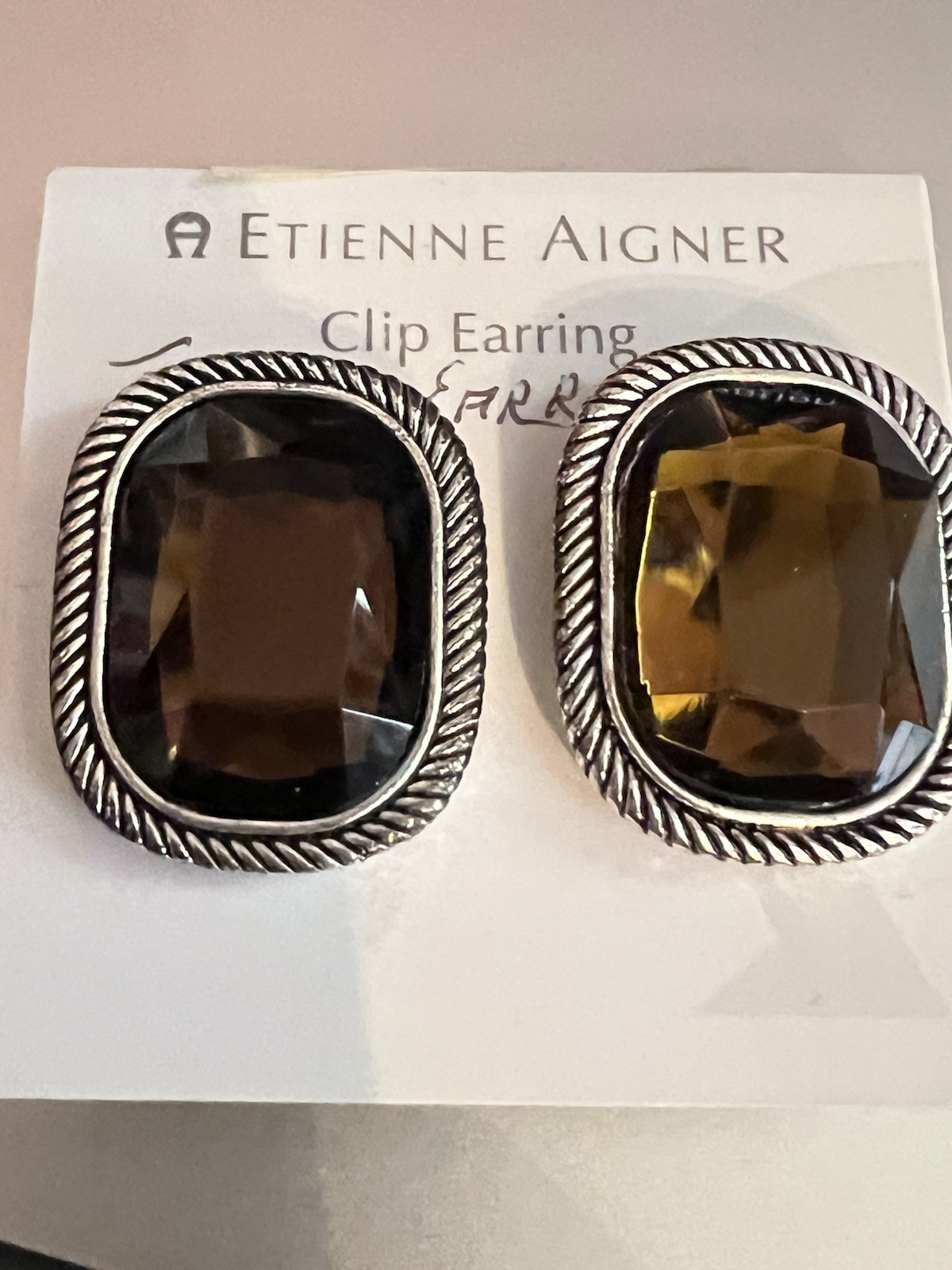 1990s Vintage ETIENNE AIGNER Clip On Earrings NOS - Gem