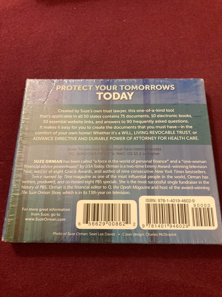 Suze Orman: Protect Your Tomorrows Today (CD-ROM, 2014) | eBay
