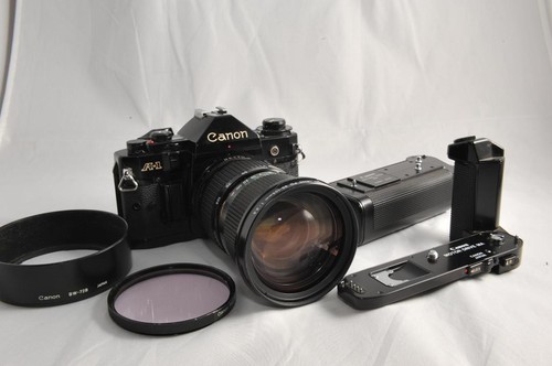 Canon A-1 Black Motor Drive Ma Zoom Film SLR Camera Ope Confirm From ...