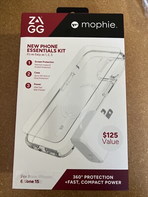 ZAGG mophie Essentials Kit: Screen Prot. +Case+Wall Charger For IPHONE ...