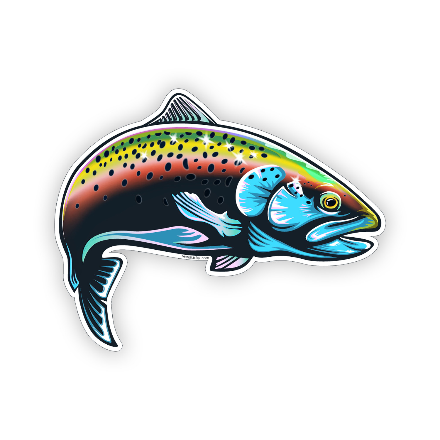 Rainbow Trout Fish Sticker Sea Cooler Laptop Cup Car Vehicle Window ...