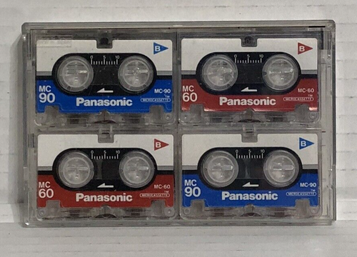 4 Pk Panasonic Microcassette MC-60- 60 minutes & MC90- 90 minutes- 2 of ...