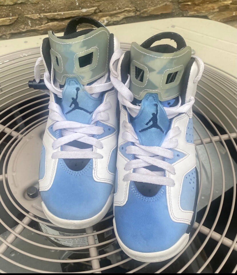 Nike Air Jordan 6 Retro UNC University Blue 384665-410 GS Size 4Y/5.5W ...