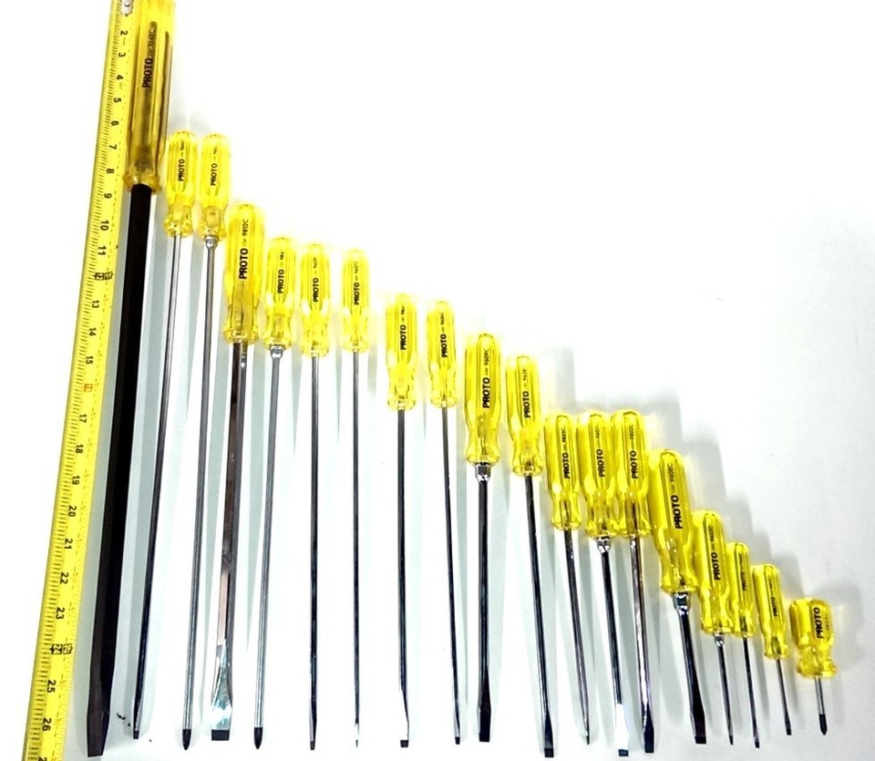 PROTO 19 Piece Screwdriver Set w/ Black Oxide Coated Tips Made in The ...